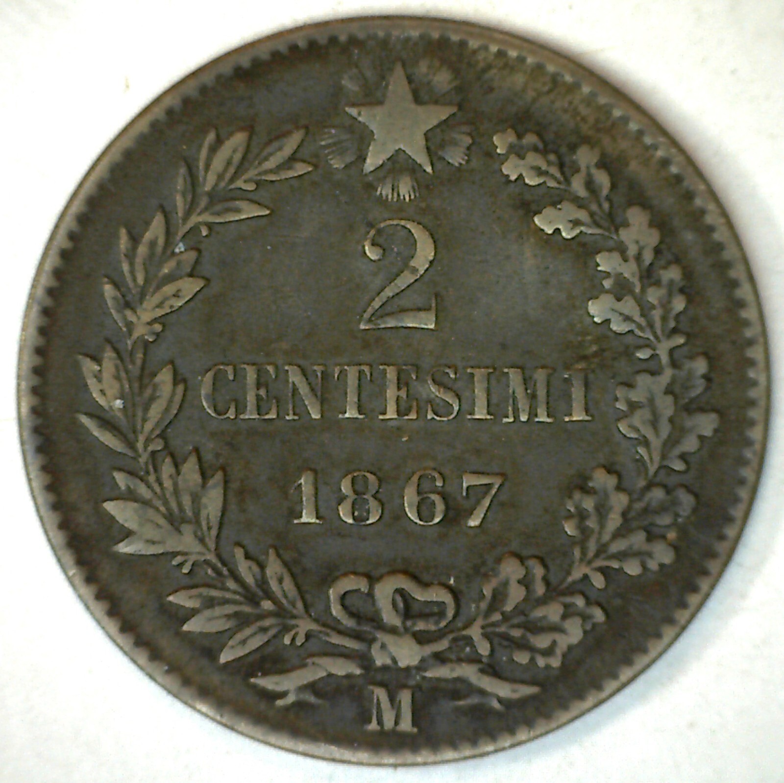 1867 M Italy 2 Centesimi XF Copper Coin Circulated Italian Two Cents | eBay