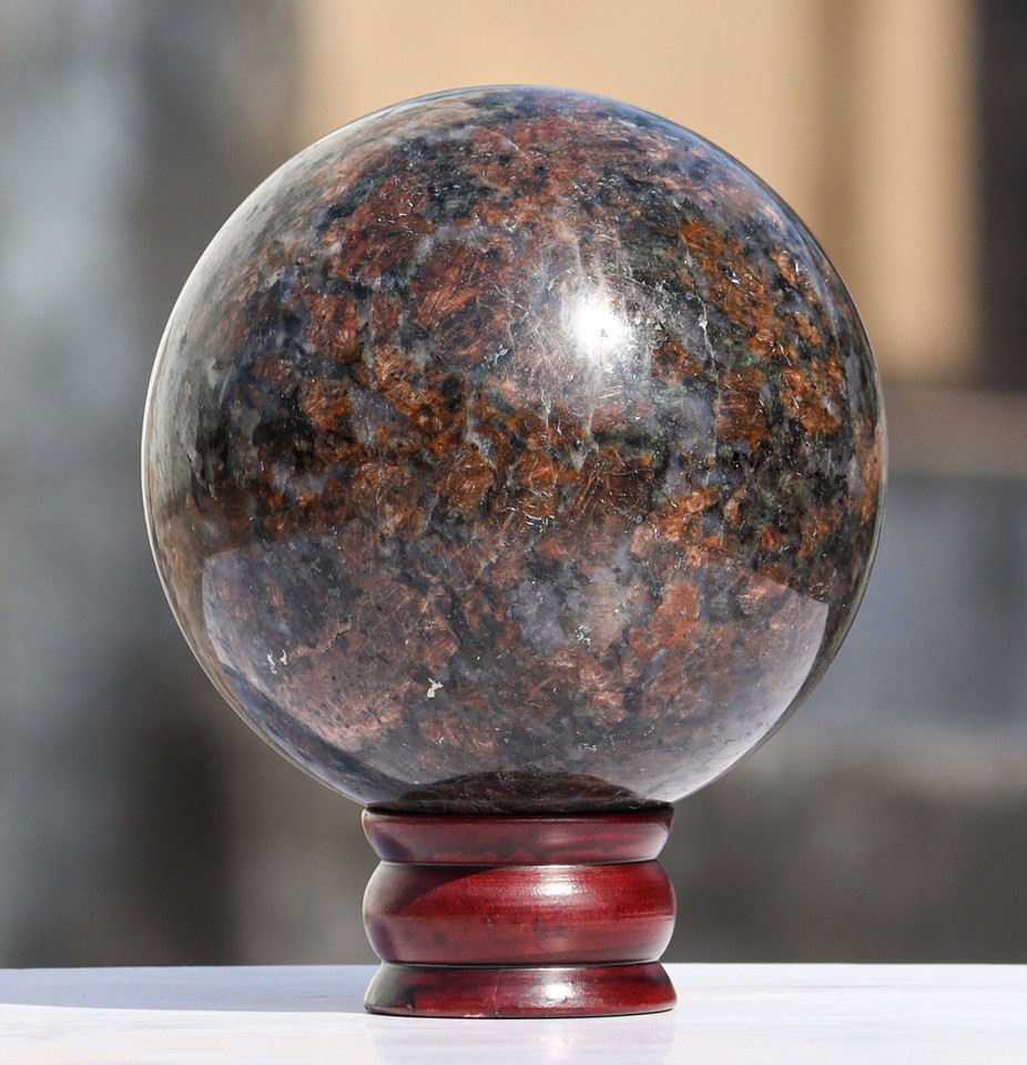 125MM Blue Iolite Cordierite Sphere Stone Of Muses Water Sapphire ...