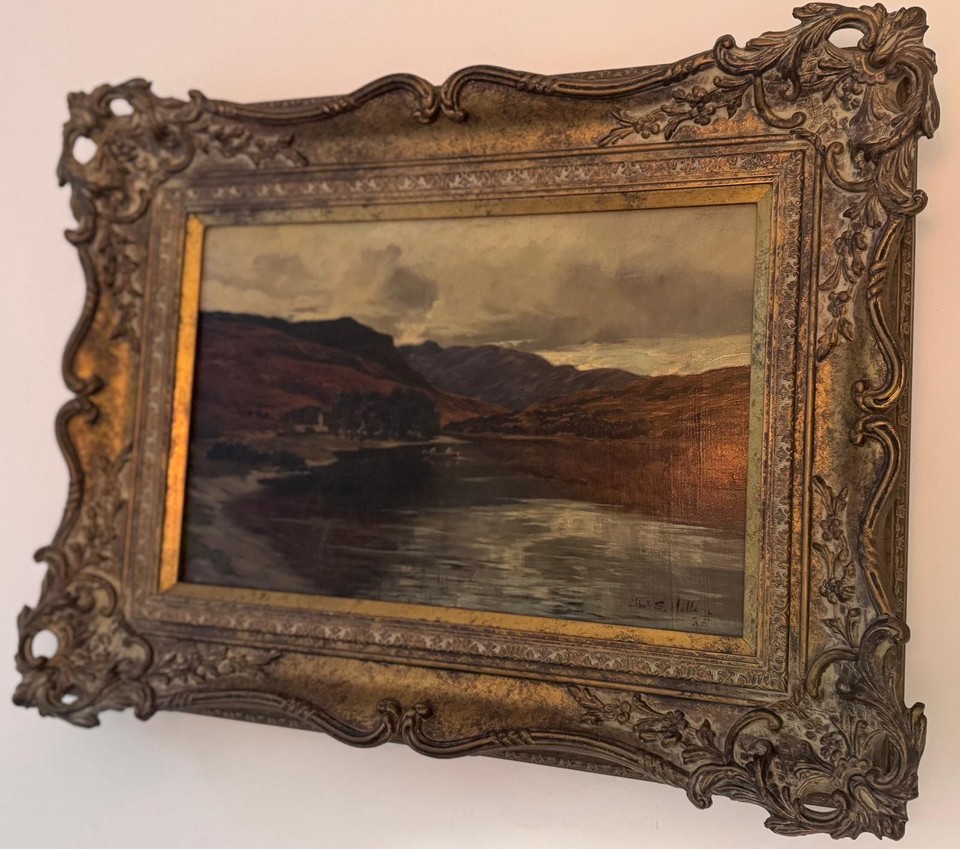 Thomas Swift Hutton Antique(1885) oil painting Scottish landscape ...