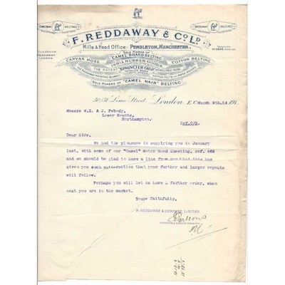 1914 Billhead F.Reddaway & Co Ltd PENDLETON Manchester | eBay