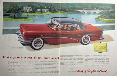 1955 Buick Century four Door Riviera Automobile Zest Foot Forward VTG ...