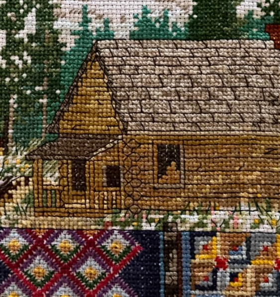 Finished Cross Stitch Piece LOG CABIN QUILTS StitchWorld design by ...