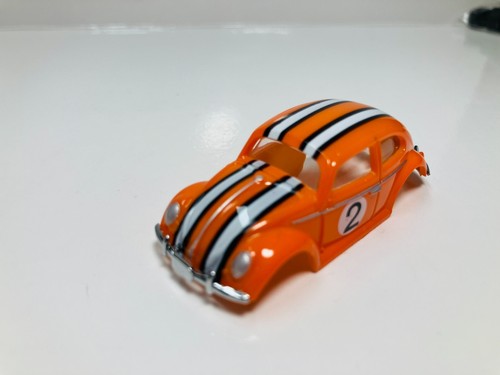 DASH MOTORSPORTS VW BUG Body in ORANGE & Whi/Bla stripe #2 T-JET Aurora ...