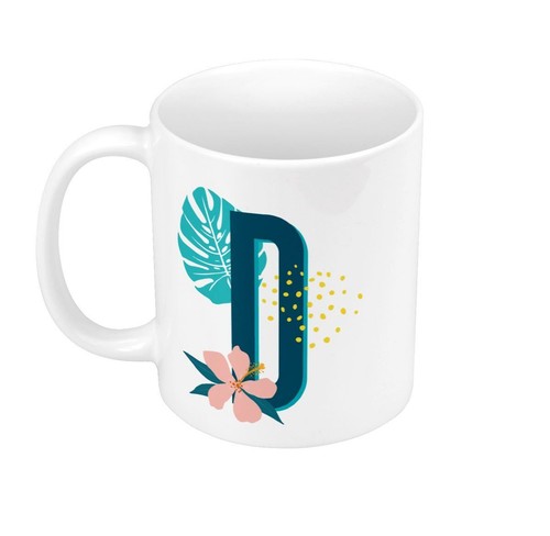 Tasse Céramique Mug D Daniela Denise Fleurs Exotique Premiere Lettre ...