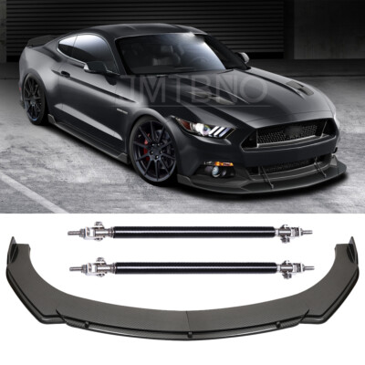 For Ford Mustang GT Carbon Fiber Front Bumper Lip Spoiler Splitter ...