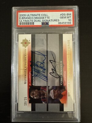 2005-06 UD Ultimate Collection Dual Auto Corey Maggette Elton Brand PSA ...