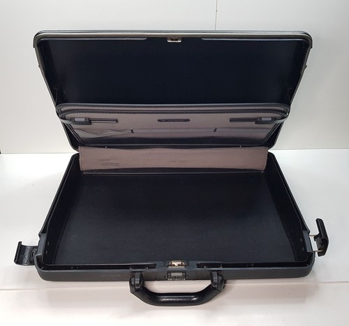 SAMSONITE HARD SHELL BLACK PLASTIC BRIEFCASE CASE TRAVEL BAG ...