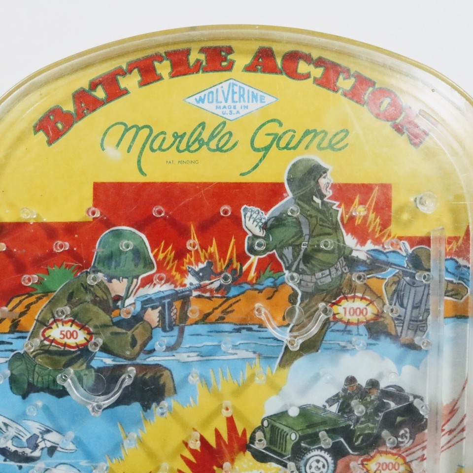 Vintage Marble Pinball Game Wolverine Battle Action | eBay