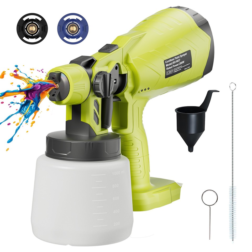 For Ryobi 18V Battery Cordless High Pressure Airless Spray Gun Paint ...
