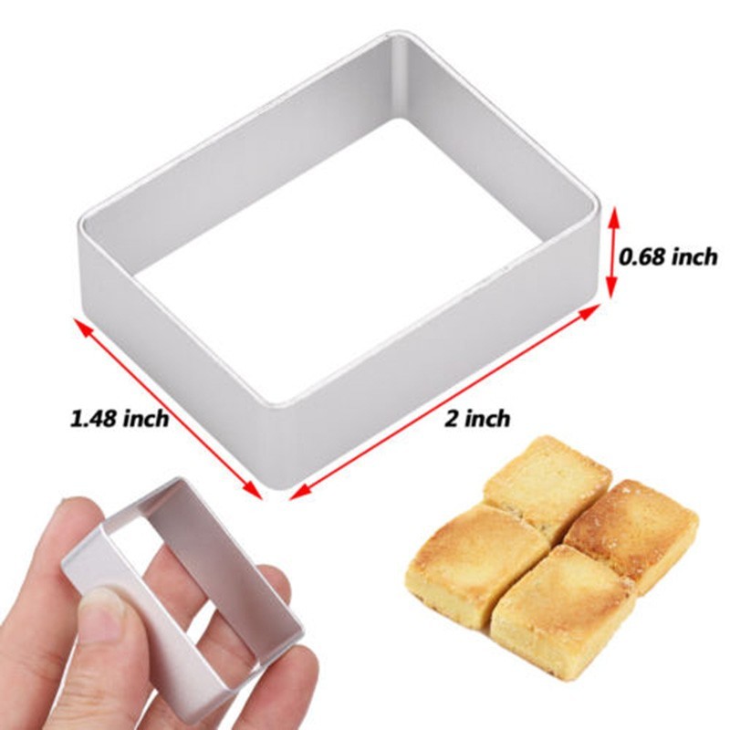 10pcs/Set Stainless Steel Rectangle Cake Pie Biscuit Cutter Bread-Mold ...