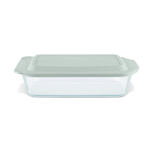 Pyrex Deep 9 x 13" Rectangular 5-Quart Glass Baking Dish with Sage ...