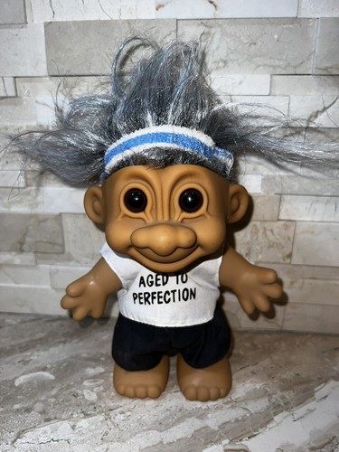 Russ Brand Troll Doll Aged to Perfection Gray Hair Old Man 8" | eBay