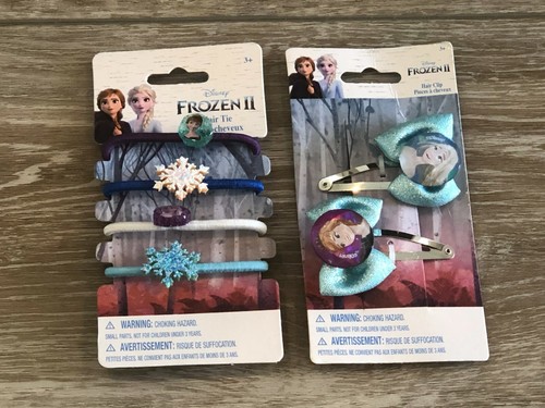 NWT! HOW CUTE!! DISNEY FROZEN II HAIR CLIPS & TIES PRINCESS ANNA & ELSA ...