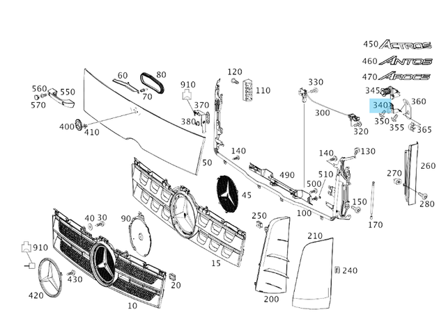 Genuine Mercedes-Benz ACTROS Bracket to Cowl Flap Left Lock A9607502614 ...