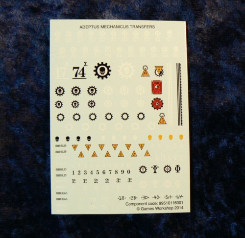 Adeptus Mechanicus Transfer Sheet Warhammer 40k 30k Decals New Sheet | eBay