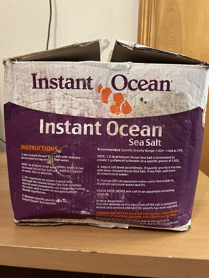 NEW! Instant Ocean Marine Aquarium Sea Salt 200 Gallon 60lbs 757 Liters ...
