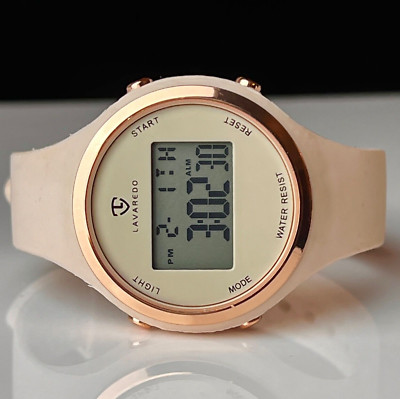 Lavaredo Chronograph Watch Womens Pale Pink Soft Silicone Rose Gold ...