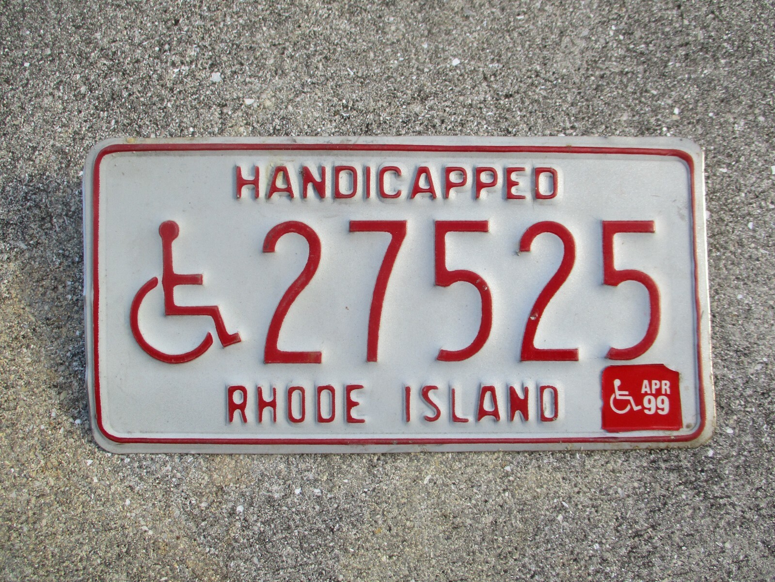 Rhode Island 1999 Handicapped Wheelchair license plate # 27525 | eBay