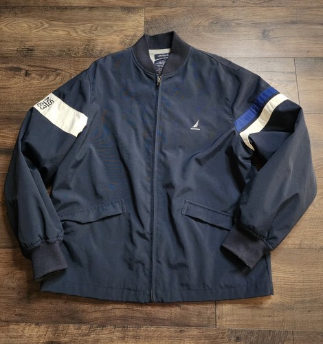 Vintage Nautica Mens L NS-83 Navy Blue Jacket | eBay