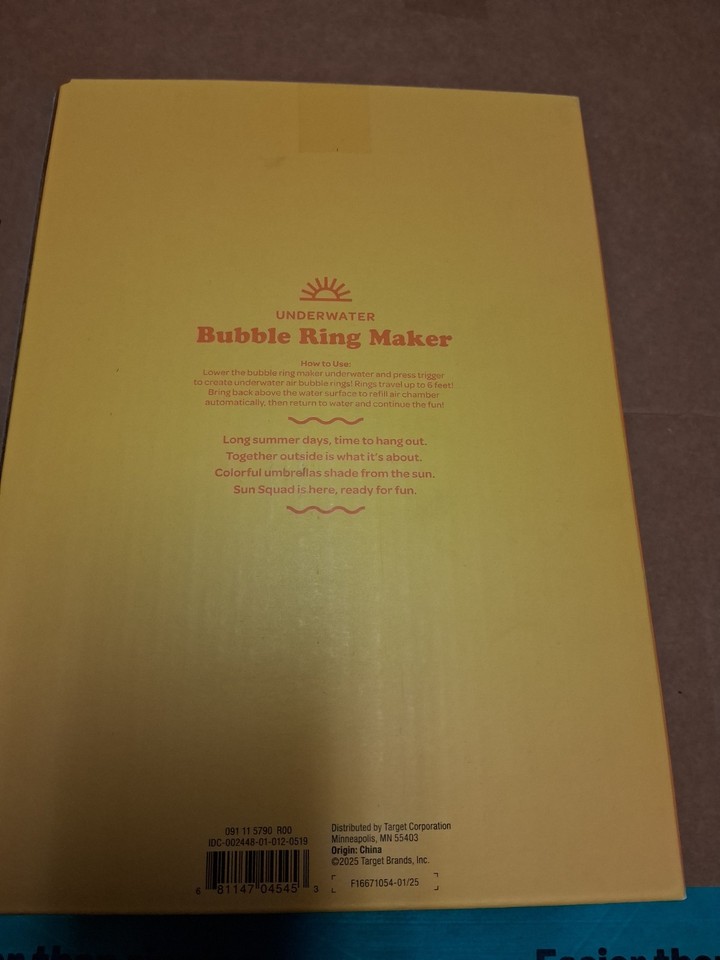 Sun Squad Bubble Ring Maker Underwater Fun New In Box Summer Wet Water ...