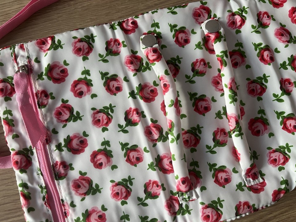Cath Kidston Jewellery Roll In White & Pink Rose Print, Excellent ...