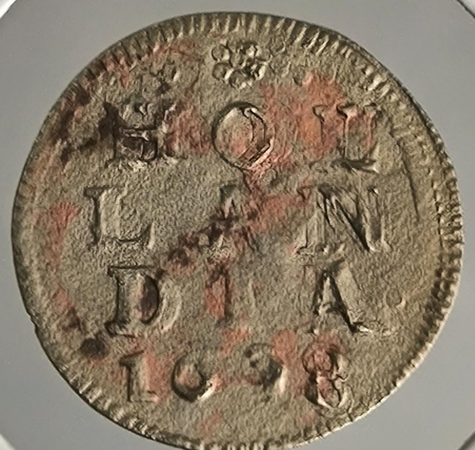 1698 Dutch Netherlands VOC 2 Stuiver Hollandia Silver ERROR Double ...