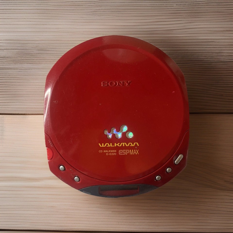 Sony D-E350 ESP MAX CD Walkman Red Portable CD Player TESTED | eBay