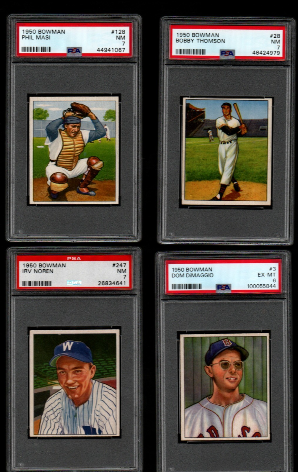 W/ Copyright Irv Noren #247 1950 Bowman Baseball Card Graded PSA 7 ONE ...