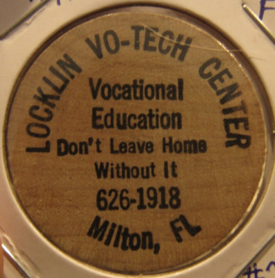 Vintage Locklin Vo-Tech Center Milton, FL Wooden Nickel - Token Florida #2 | eBay