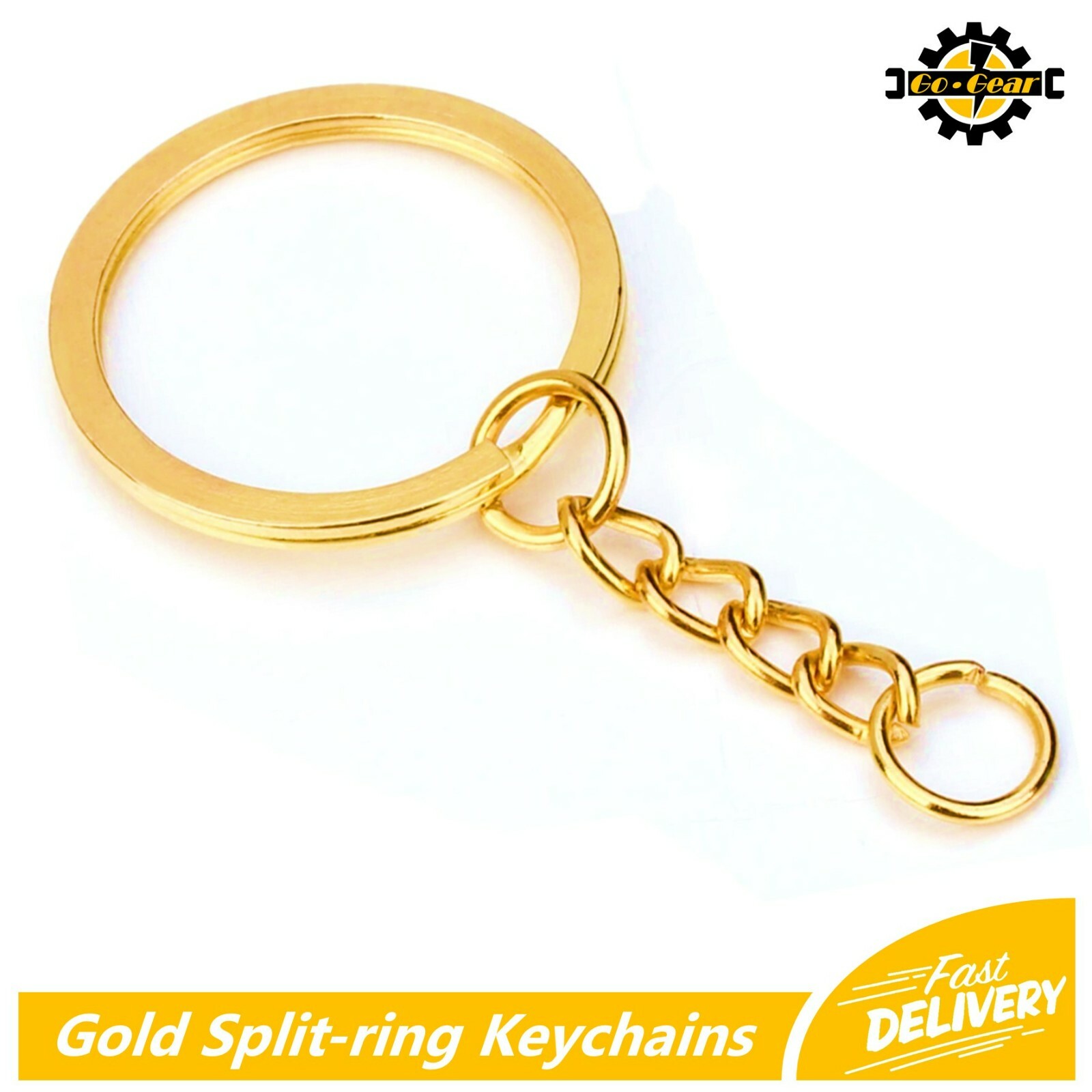 SPLIT RING KEYCHAINS Keyring Gold Link Set Key Chain Charms Rings Craft ...