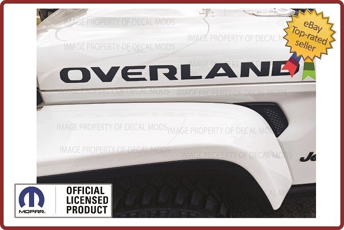 SET Jeep Gladiator OVERLAND Hood Vinyl Decals Graphics Stickers Flat ...