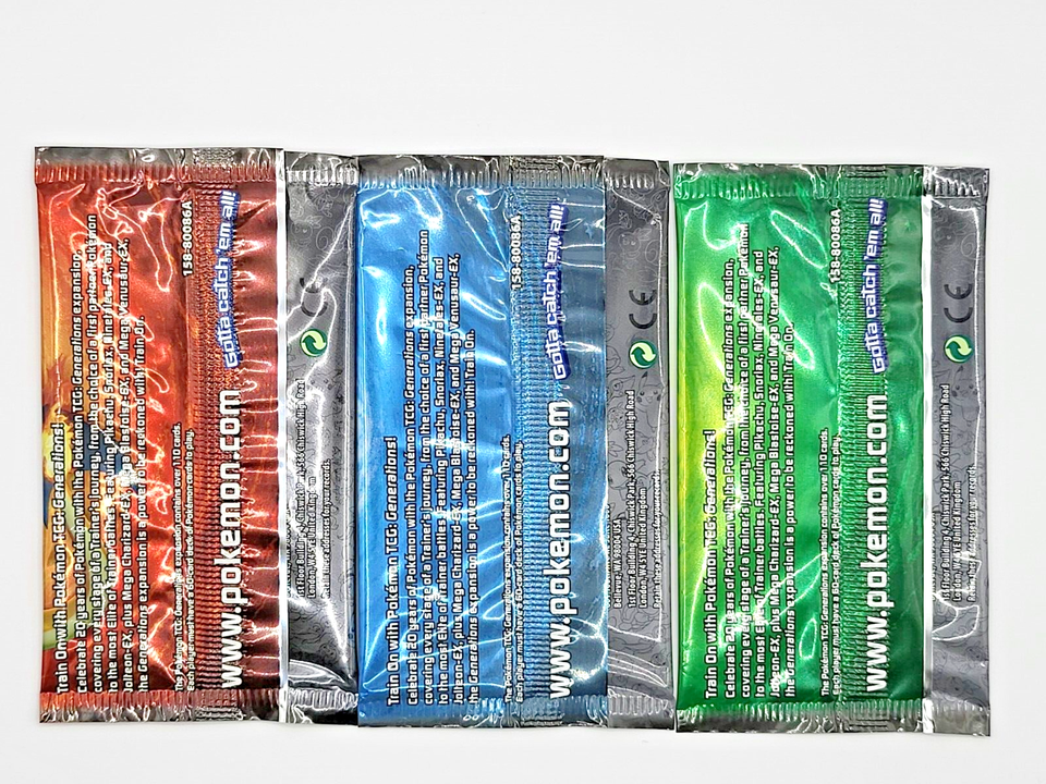EMPTY Pokemon Generations Booster Packs Charizard Blastoise, Venusaur ...
