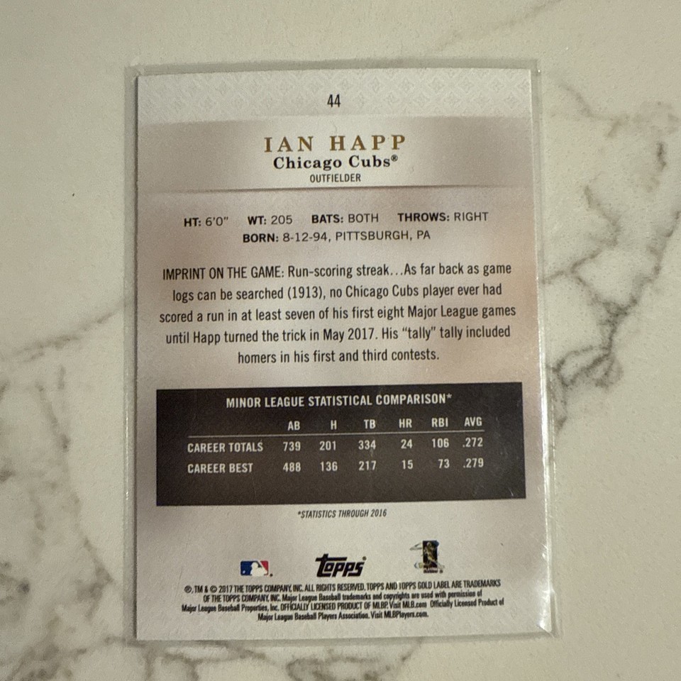 2017 Topps Gold Label Class 1 Black Parallel RC #44 Ian Happ Cubs | eBay