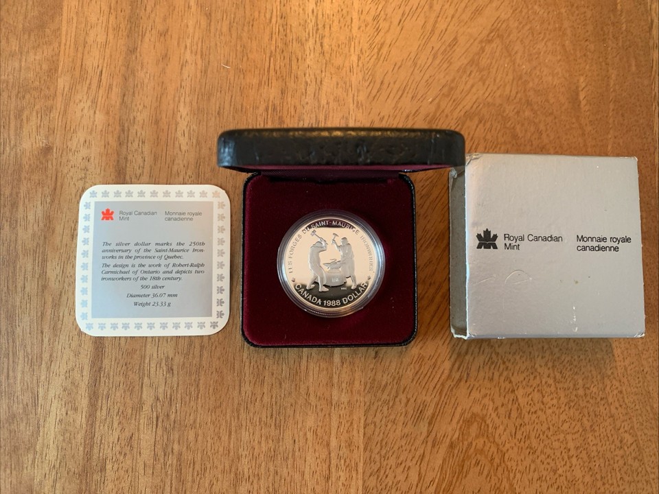 1988 Canada Saint-Maurice Ironworks Anniv. Proof Silver Dollar Coin ...
