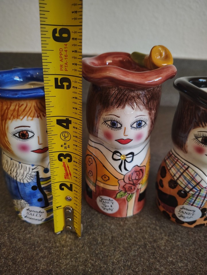 Vintage Susan Paley by Ganz Bella Ceramic Lady Vase Set Of 3 | eBay