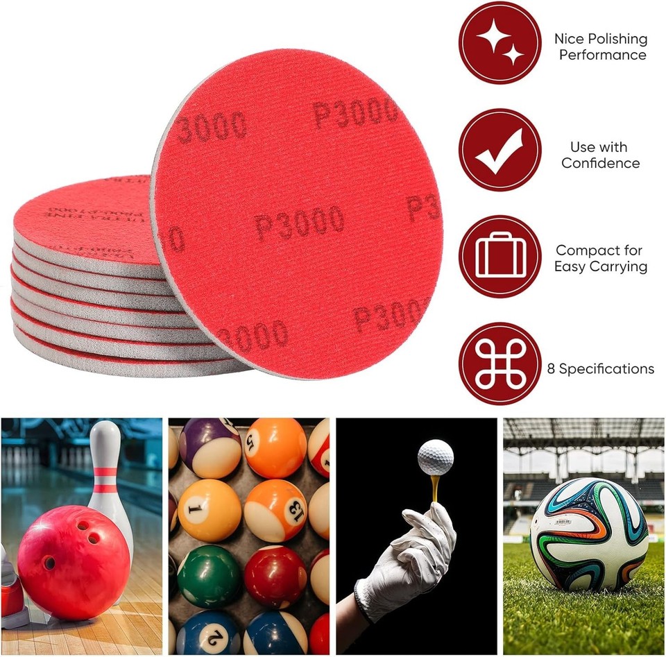 Bowling Ball Sanding Pad Set 8 Pack Bowling Ball Surface Sanding Pads ...