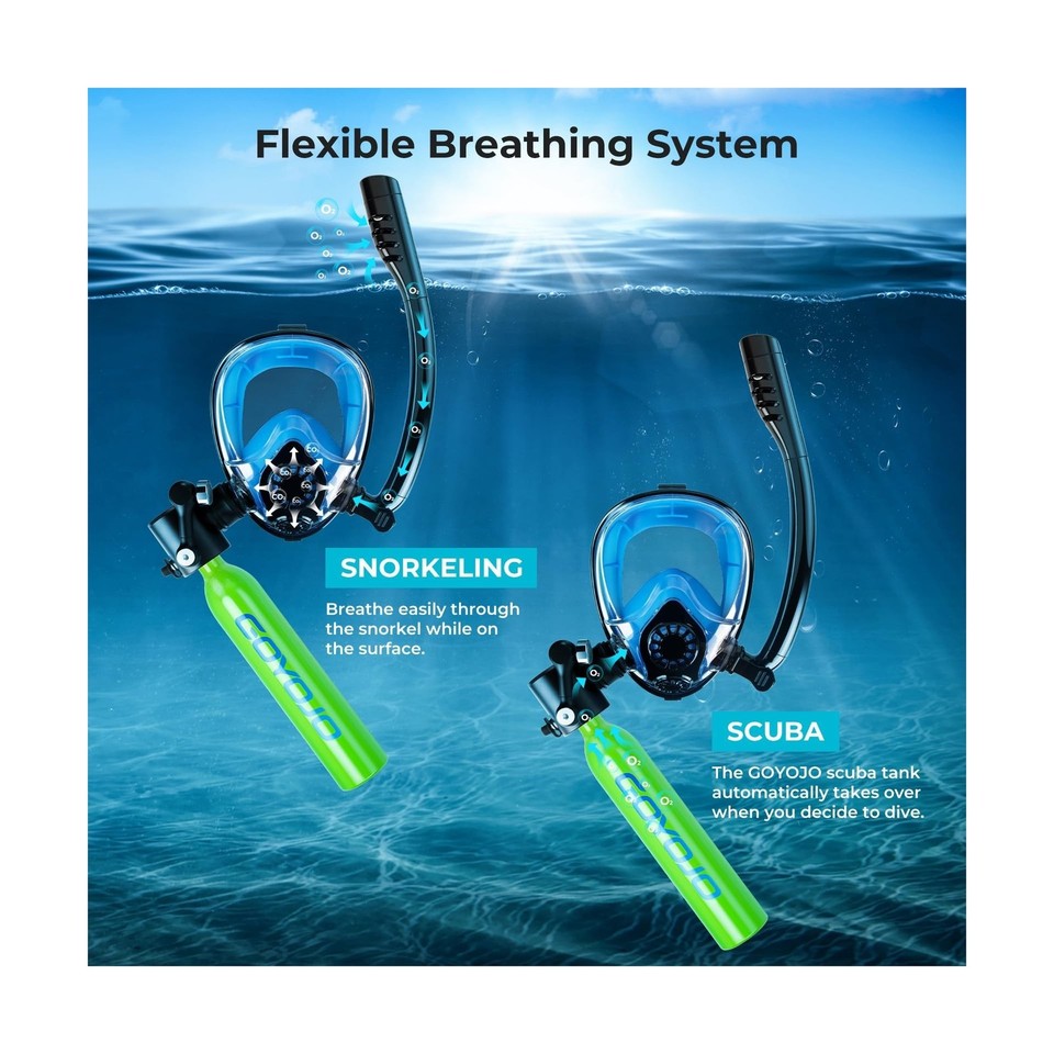 Mini Scuba Tank & Snorkel Mask Combo – Portable Lung Tank Sub Mask, 0 ...
