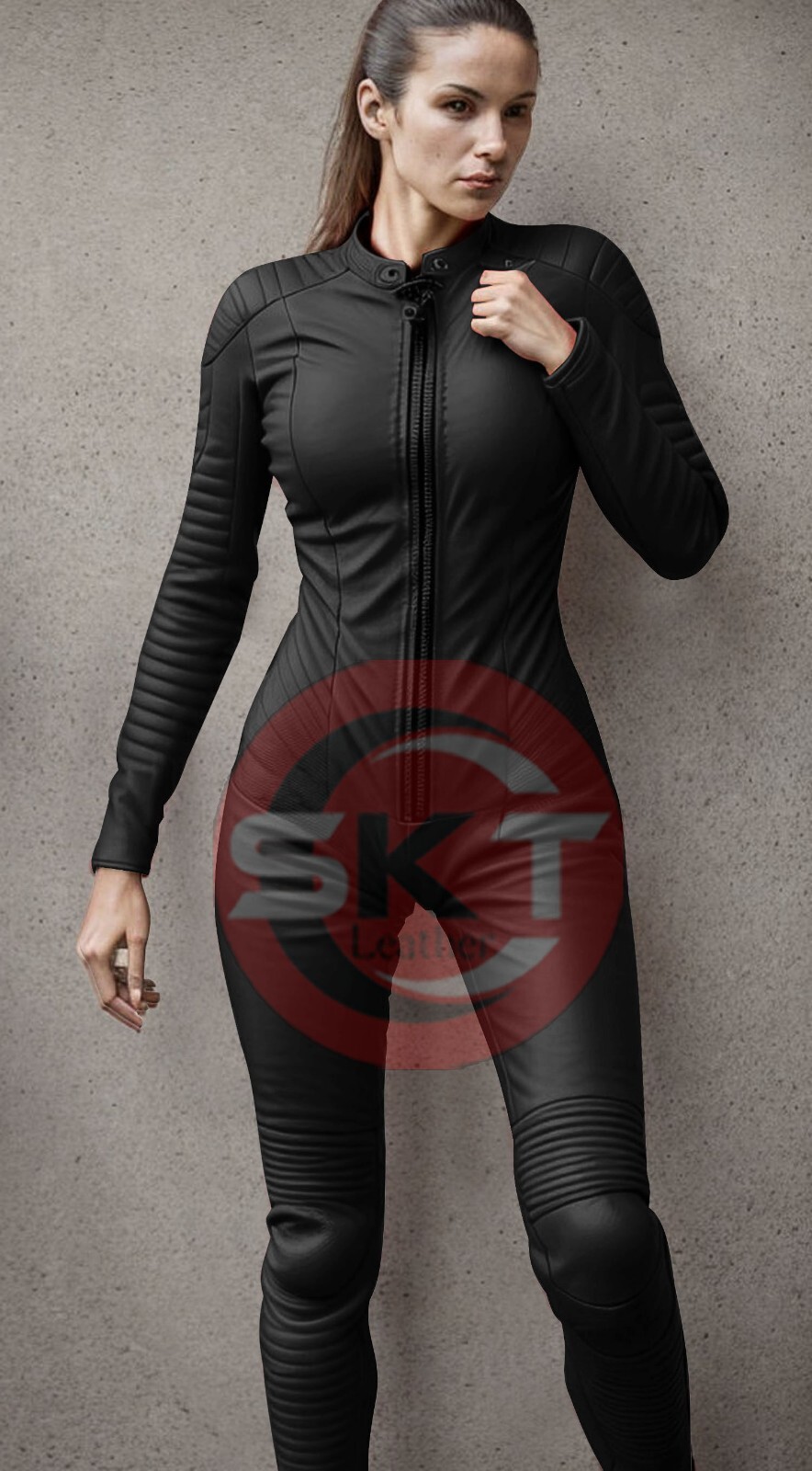 WOMENS Ladies Armour Black Motorbike Motorcycle Leather Suit | XL | CE ...