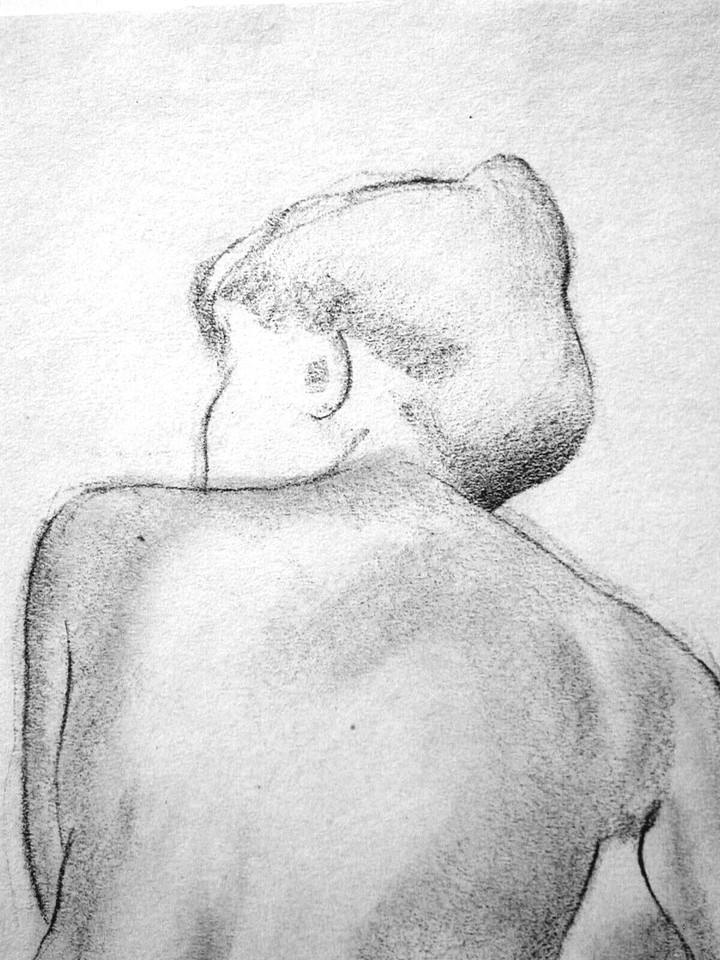 New Mexico Drawing KENNETH ADAMS Seated Nude, Back 11" x 8.5" PAINTINGS ...