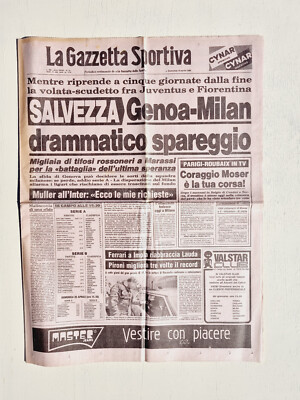 Journal Screen Sport 18 April 1982 Genoa-Milan - Didier Pironi - Enzo ...