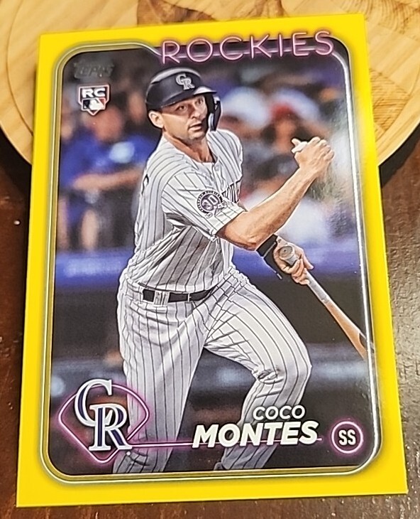 Coco Montes 2024 Topps Series 1 Yellow Parallel Rookie RC Colorado ...