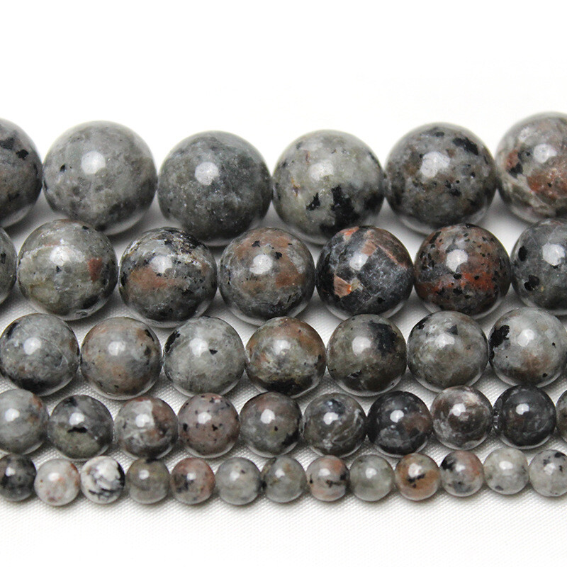 Natural Flame Stone Beads Yooperlite Round Loose Beads for Jewelry ...