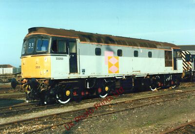 Railway Photo 6x4 Class 33 33203 Railfreight Eastleigh TMD 27/9/1992 ...