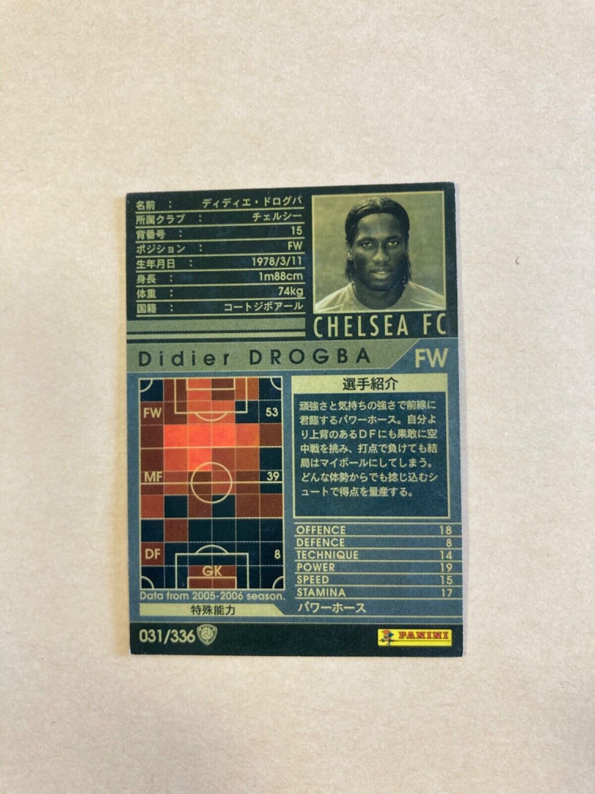 Didier DROGBA #031 2005–2006 05–06 Panini WCCF Fußballkarte SEGA | eBay