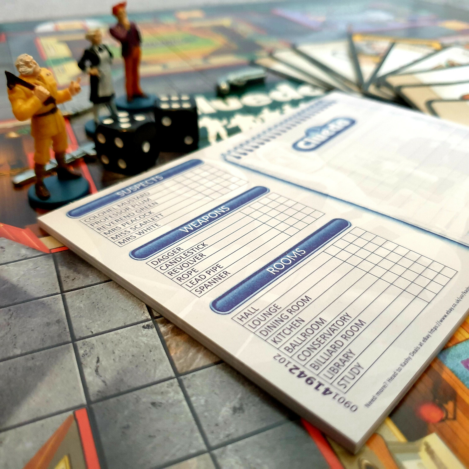 Cluedo Detective Notes Pad Double Sided 25 Sheets 50 Sides Game ...