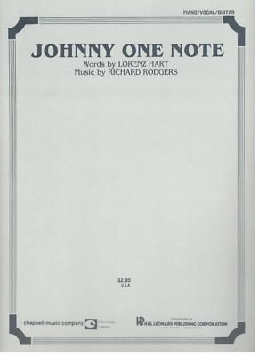 RODGERS & HART "JOHNNY ONE NOTE" SHEET MUSIC-PIANO/VOCAL/GUITAR-RARE ...