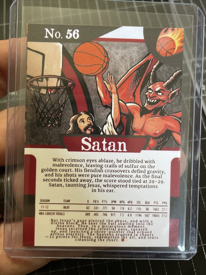 Satan Dunking Jesus Christ PRIZM Parody Card Custom Art Card Limited By ...