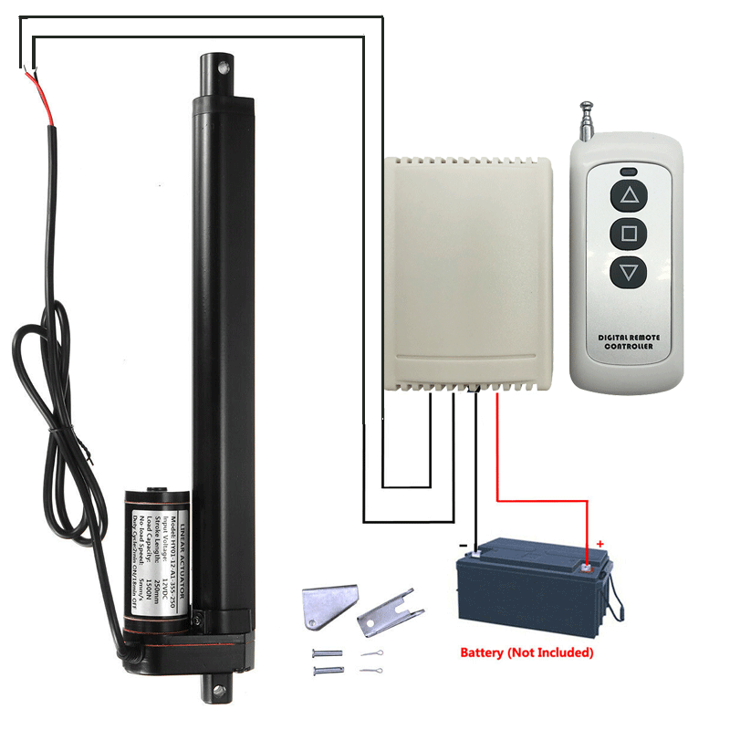 DC 12V Linear Actuator Remote Heavy Duty 2"~40" 1000MM 3000N 660lbs ...