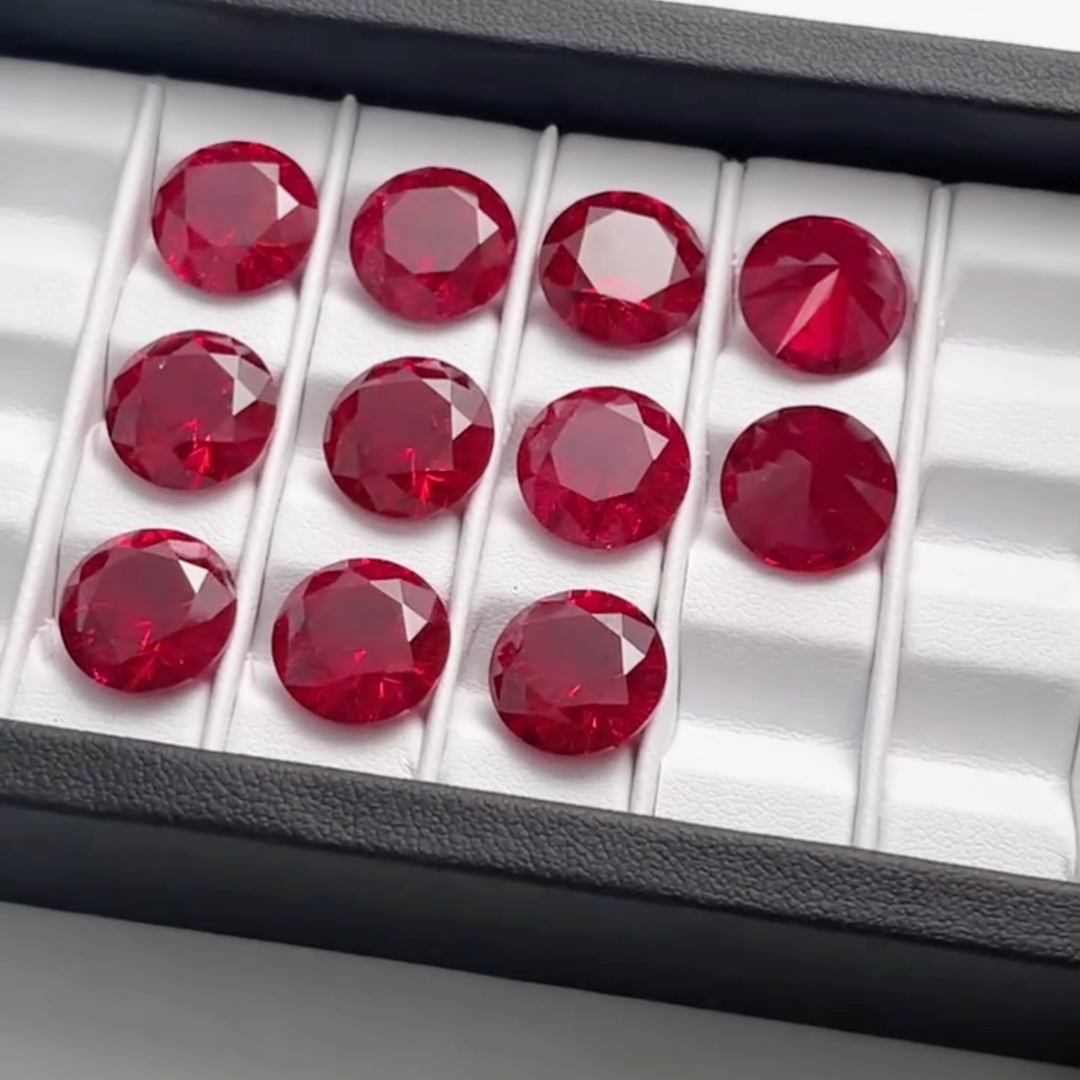 5# Lab Grown Ruby Round shape Synthetic Corundum loose Gemstone with ...