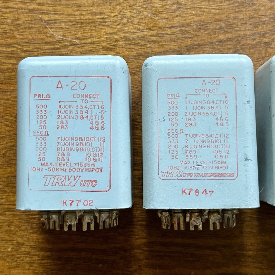 1 UTC A-20 TRW A-20 Transformer / Line Matching great condition ...